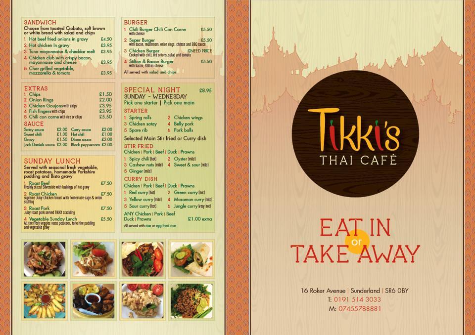 Menu at Tikki's Buffet and Take away restaurant, Houghton le Spring