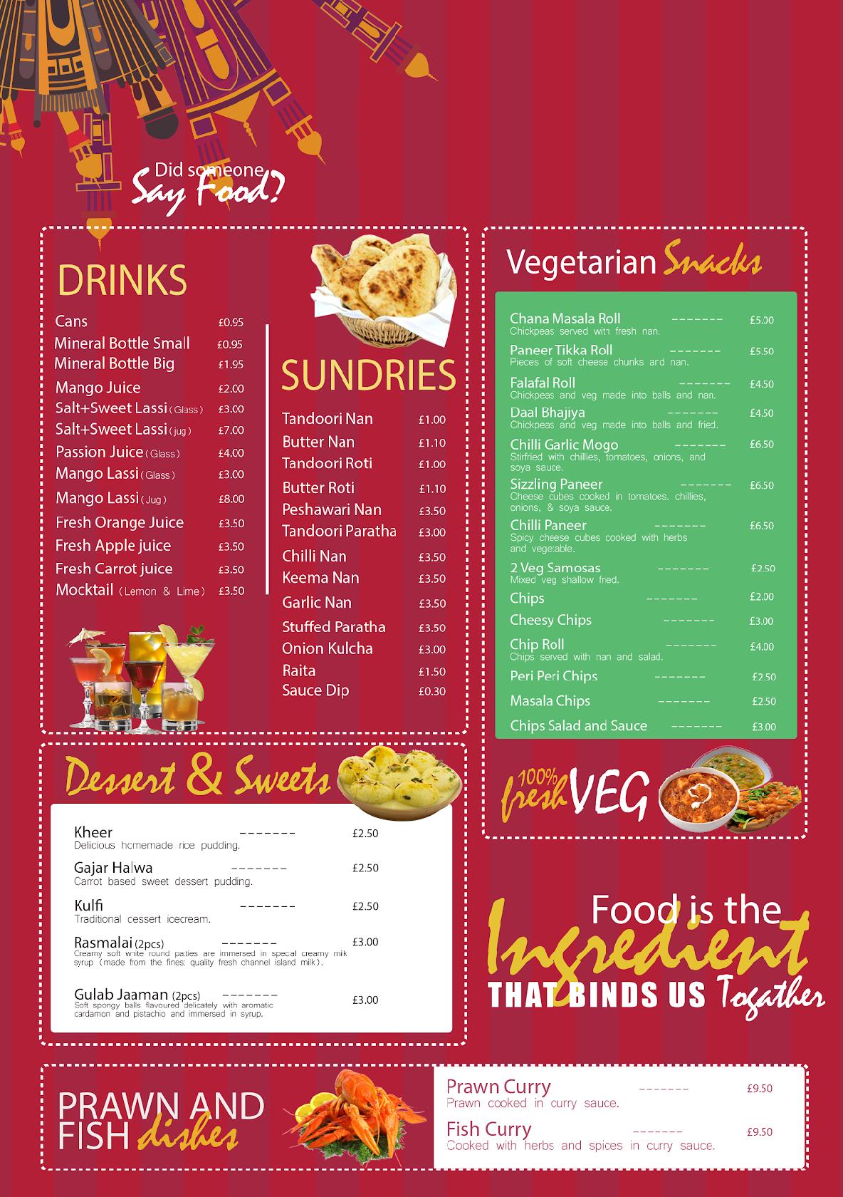 Menu at Taste of Lahore restaurant, Watford, 170 High St