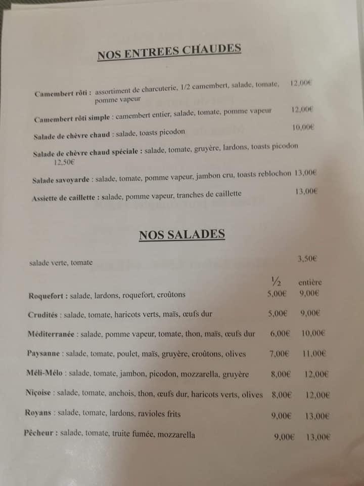 Menu at Le Donjon restaurant, Crest
