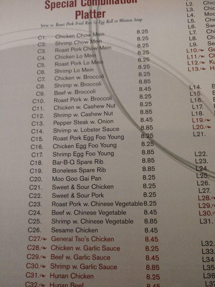 Menu at Ruby Cafe, Bethlehem