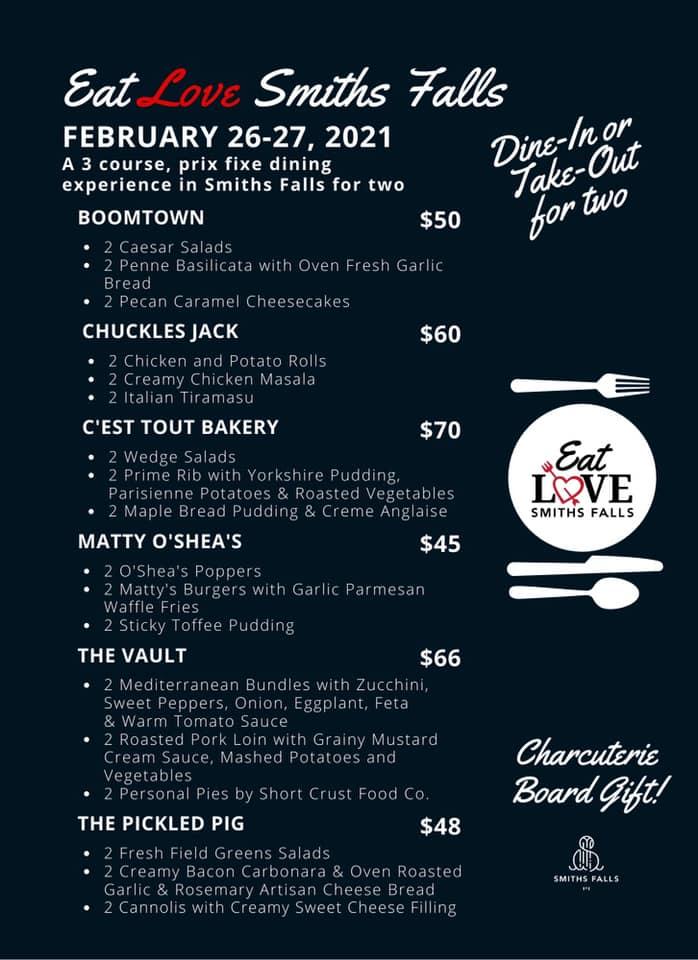 Menu at Boomtown Fusion Eatery restaurant, Smiths Falls