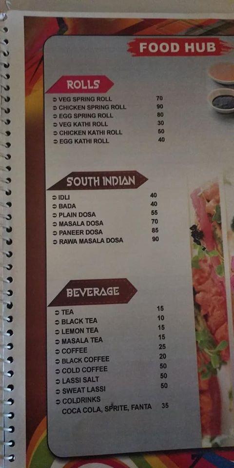 Menu at Food Hub, Biswanath Charali