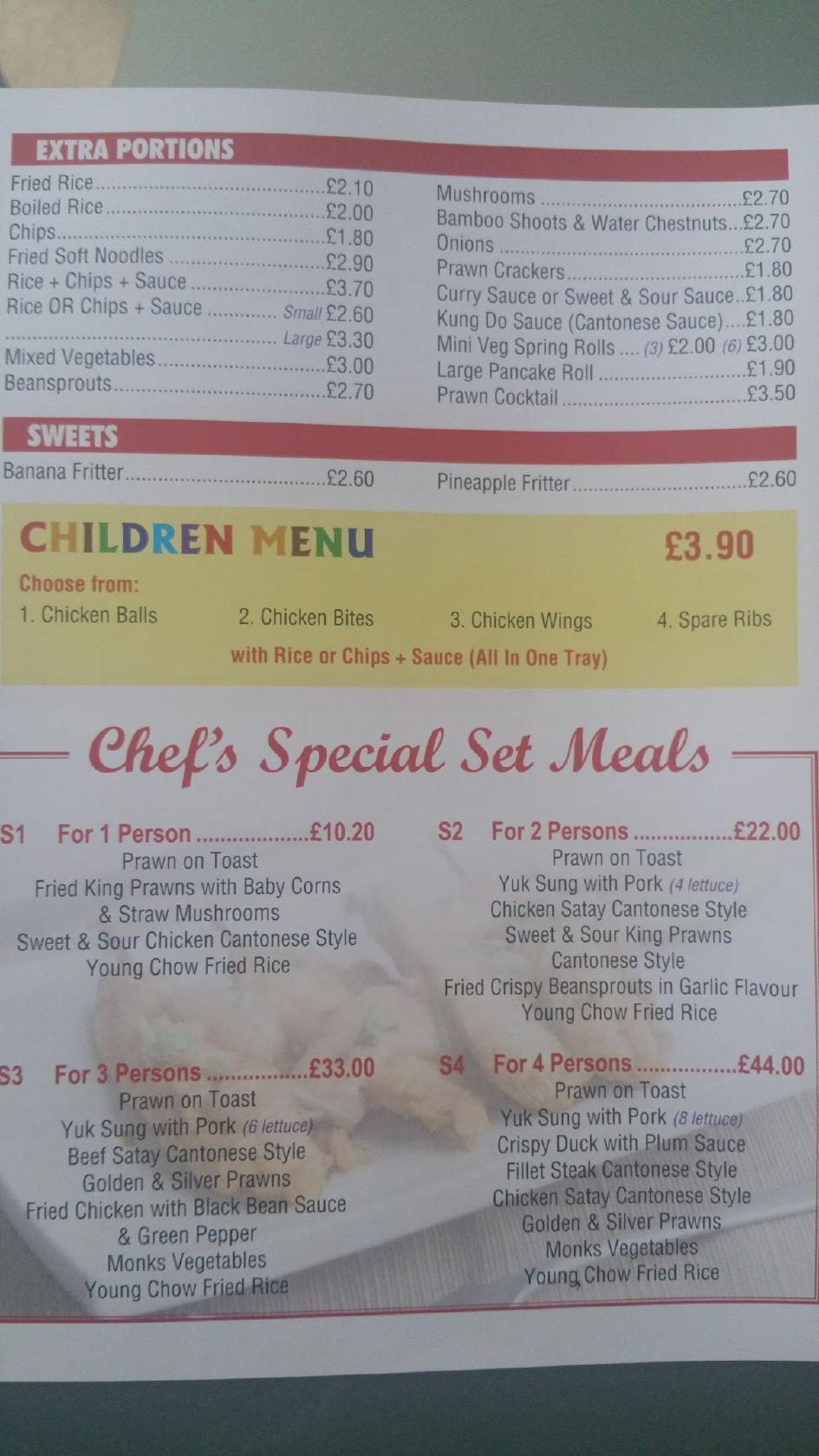 Menu at House of Mr Li fast food, Sutton Coldfield