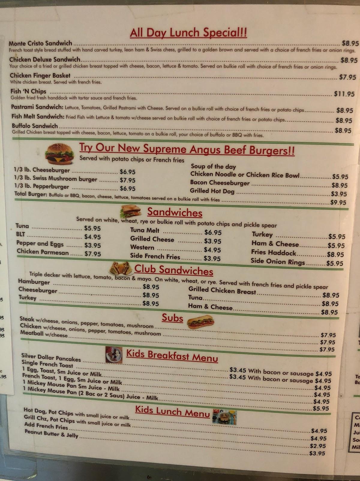 Menu at The Grill & Eye restaurant, Weymouth