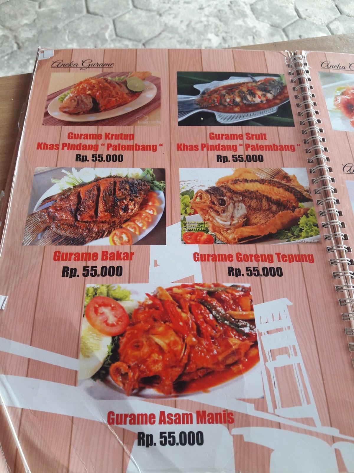 Menu at rumah makan pindang palembang restaurant, Bumi Agung