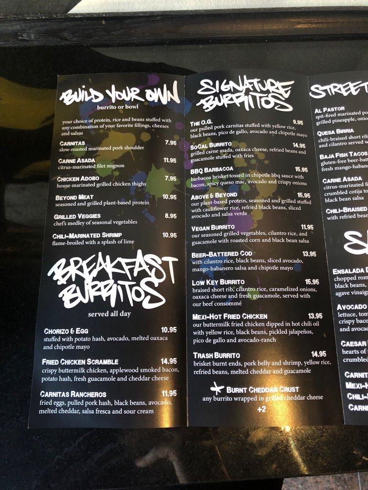 Menu at Bad Boy Burrito restaurant, Long Beach