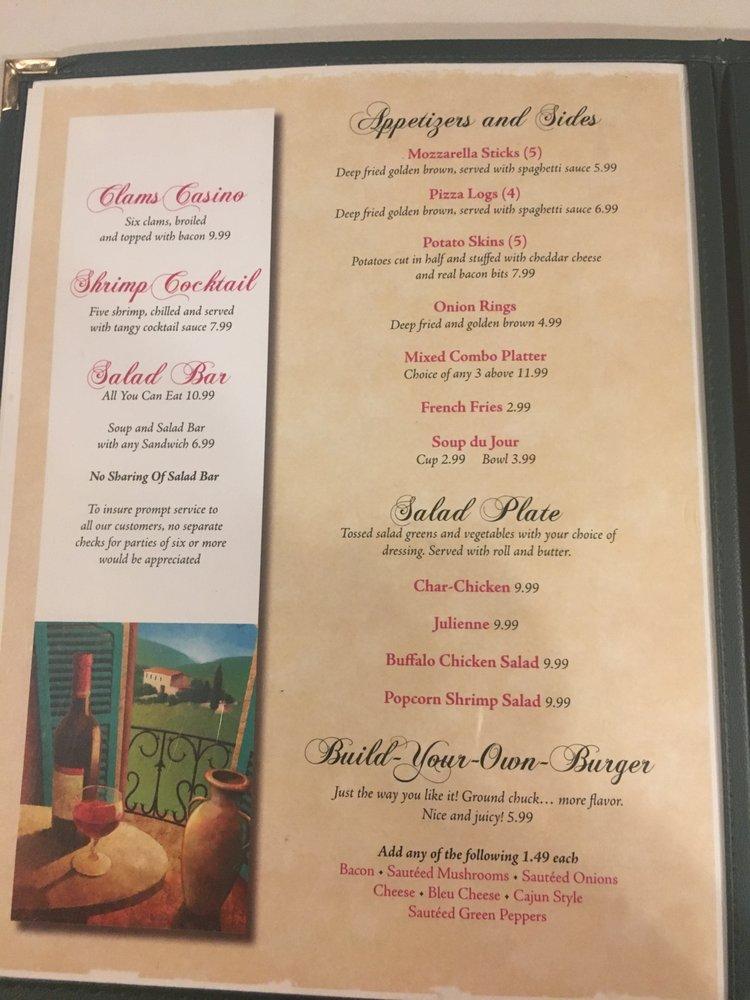 Menu at Cottage Inn Restaurant, Red Creek