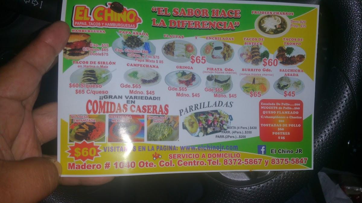 Carta del restaurante El Chino Jr, Monterrey, Av. Francisco I. Madero 1040