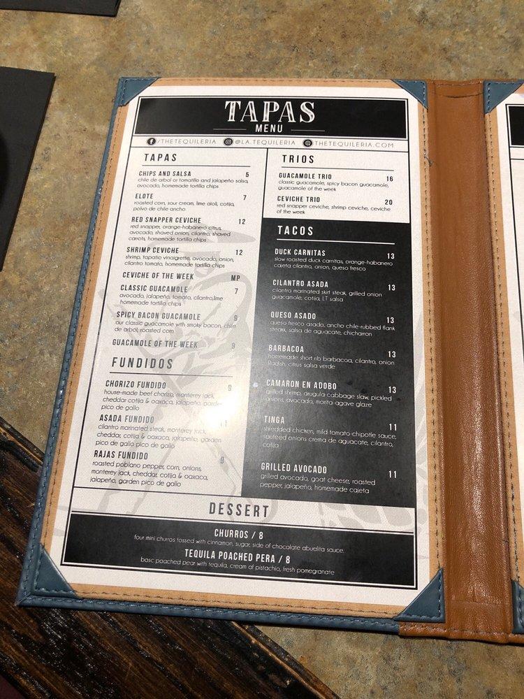 Menu at La Tequileria pub & bar, Melrose Park