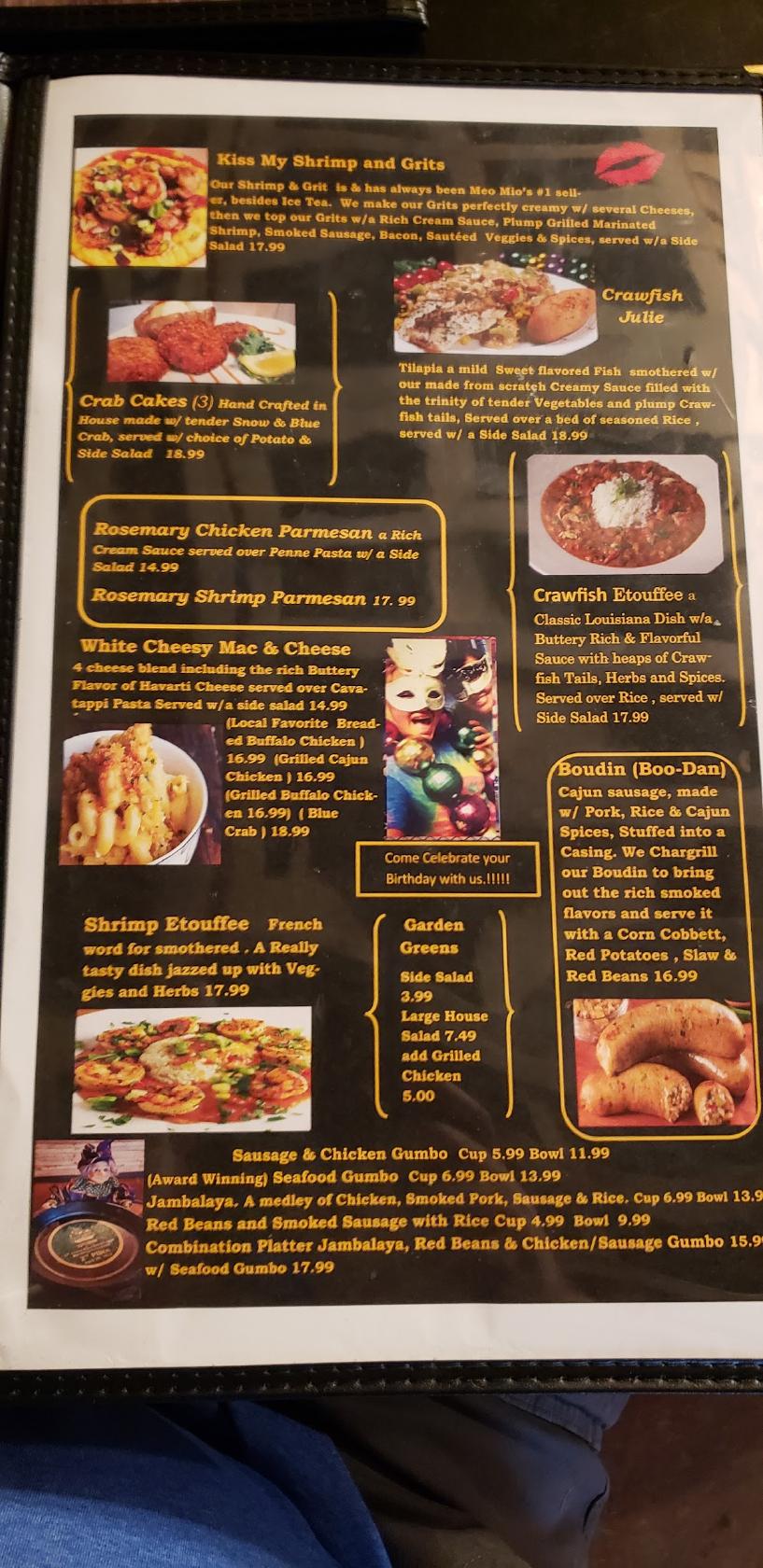 Menu at Meo Mio's Cajun & Seafood Restaurant, Bath Springs, TN-69