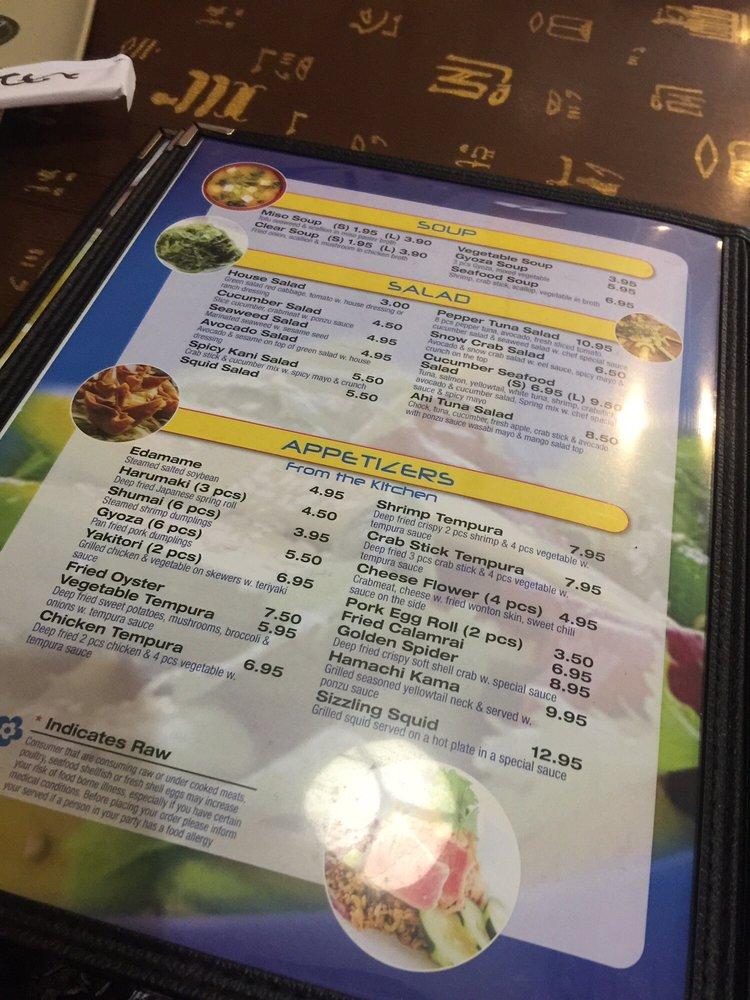Menu at Nagoya Sushi House restaurant, Baton Rouge, 14455 Wax Rd