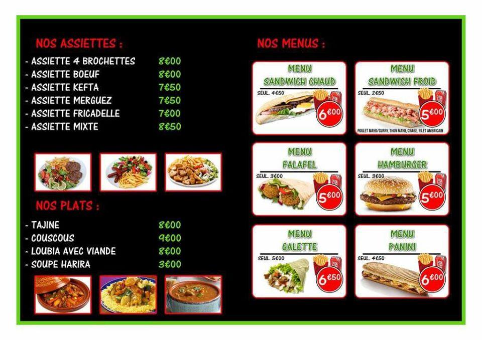 Menu at Resto Rapide grillade restaurant, Lille