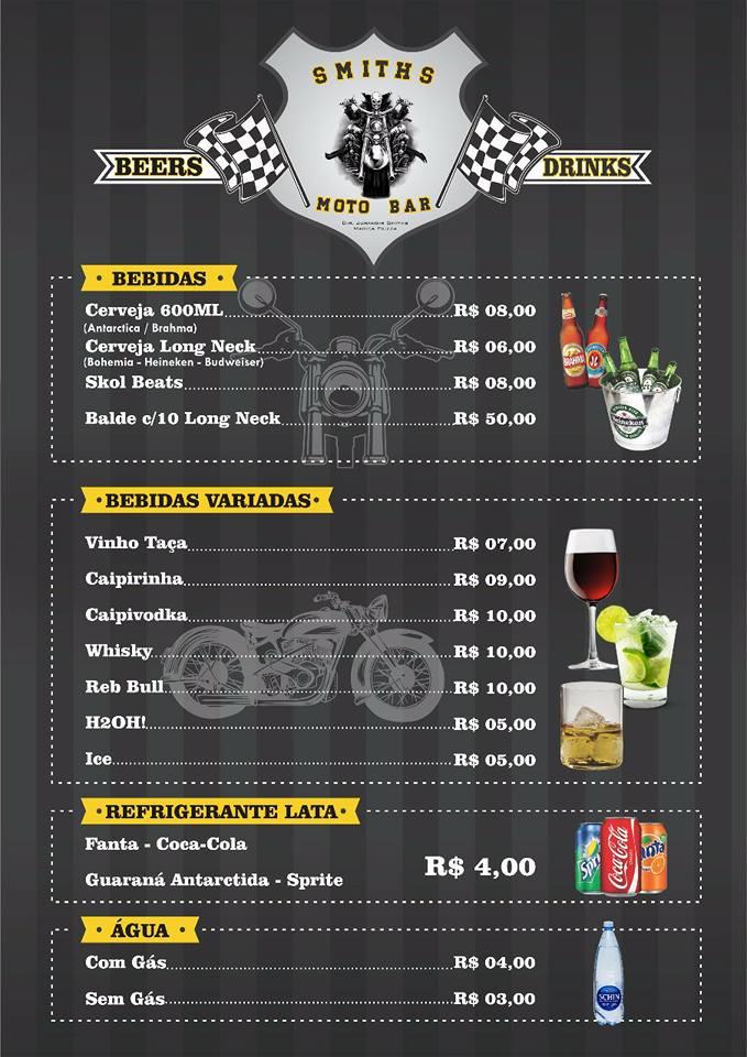 Menu at Smiths Moto Bar, Magé