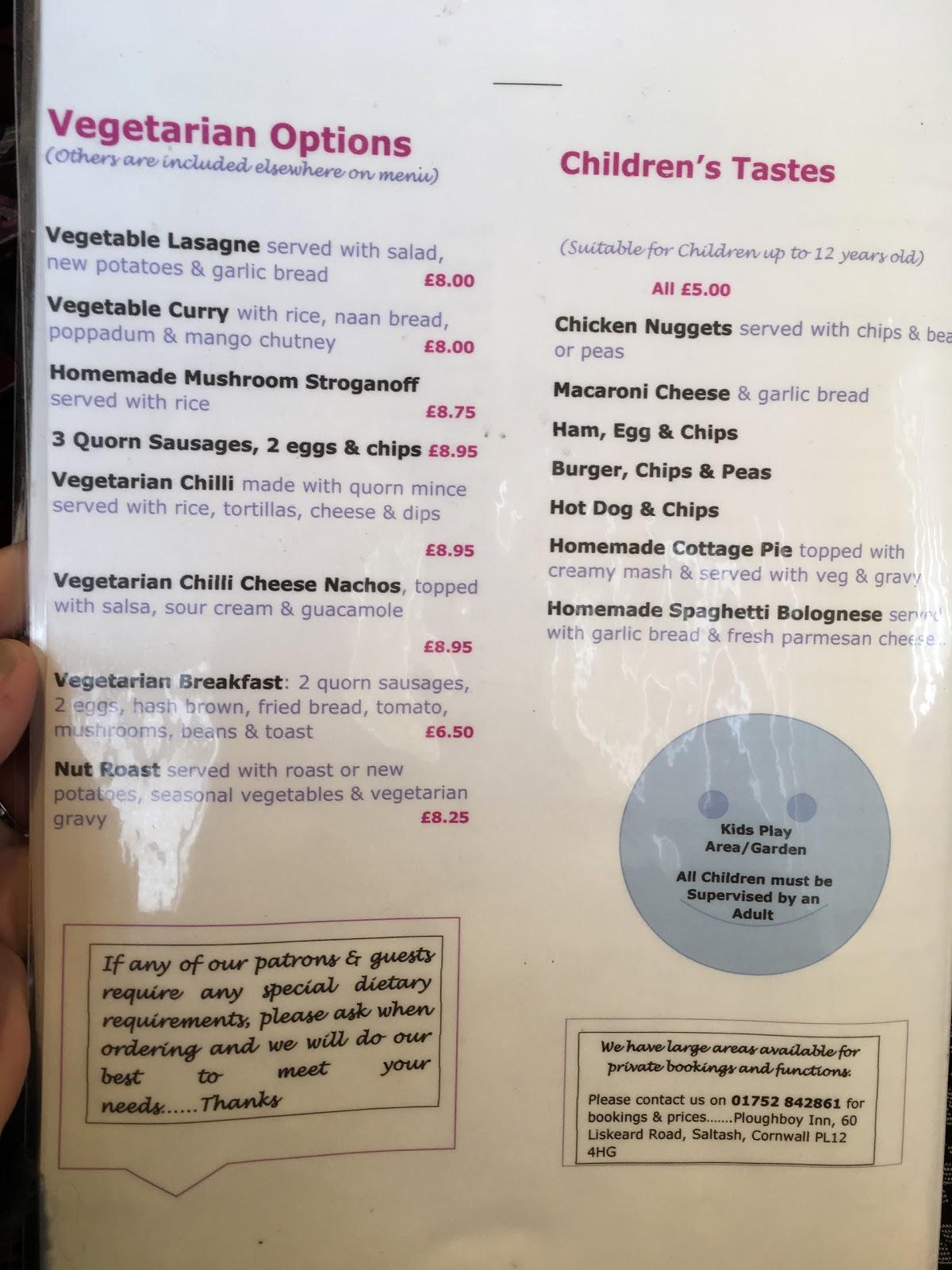 Menu at The Ploughboy pub & bar, Saltash