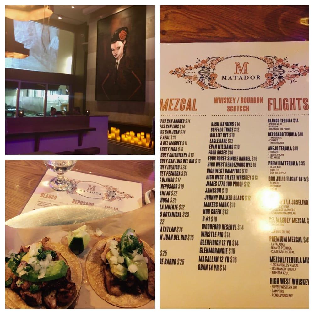 Menu at Matador pub & bar, San Francisco, 679 Sutter St