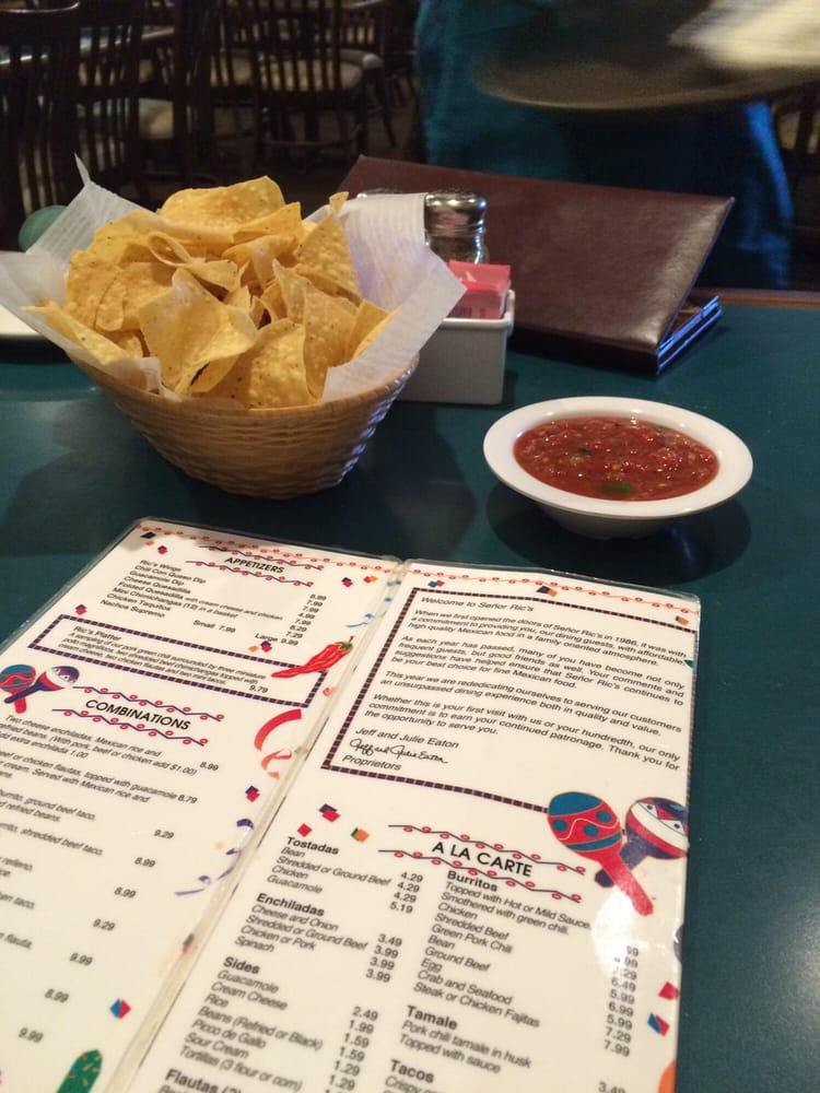 Menu at Senor Ric's Mexican Restaurant, Aurora, E Mississippi Ave