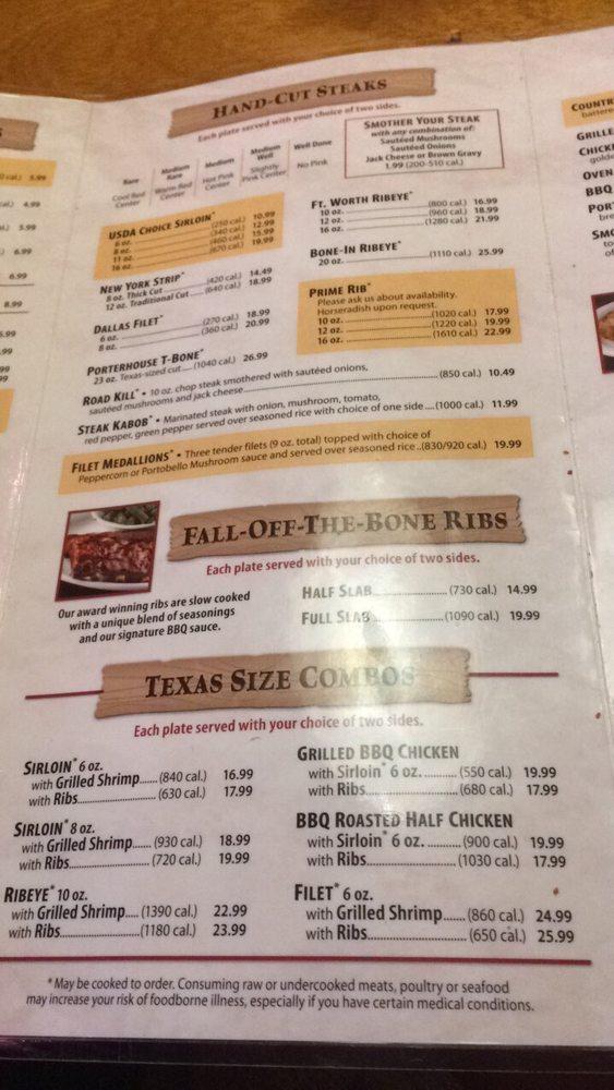Carta del pub y bar Texas Roadhouse, New Hartford, Commercial Dr