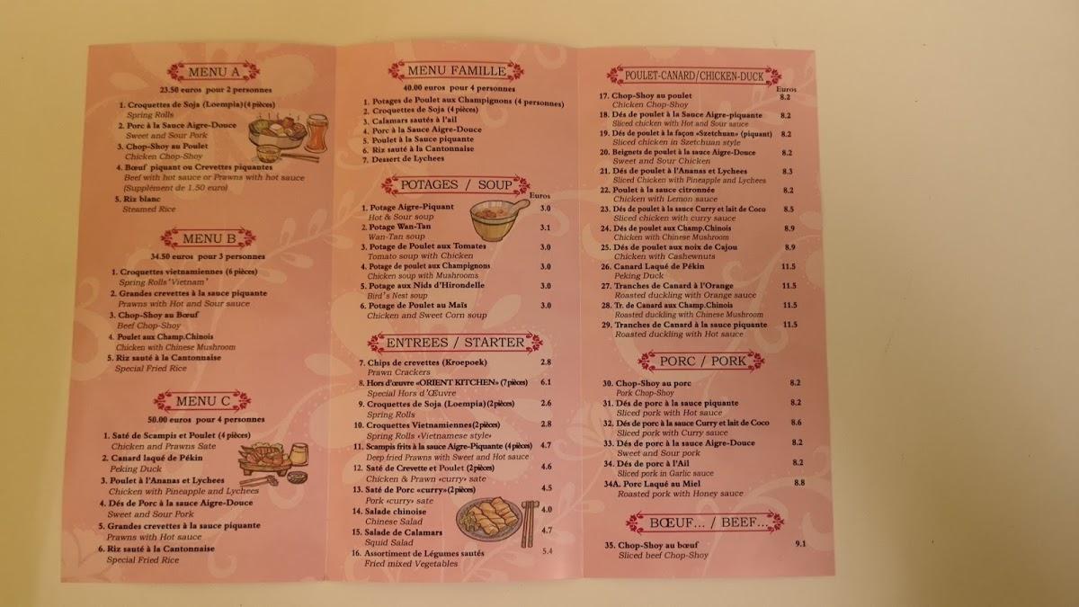 Menu at Orient Kitchen Boitsfort, Watermael-Boitsfort, Av. de Visé 103