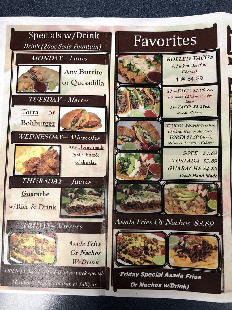 Menu at Rodeo's Cocina Mexican Restaurant, Oceanside