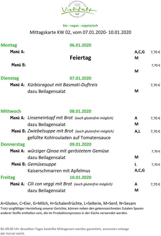 Speisekarte von Café Vielfalt cafe, Hallwang bei Salzburg