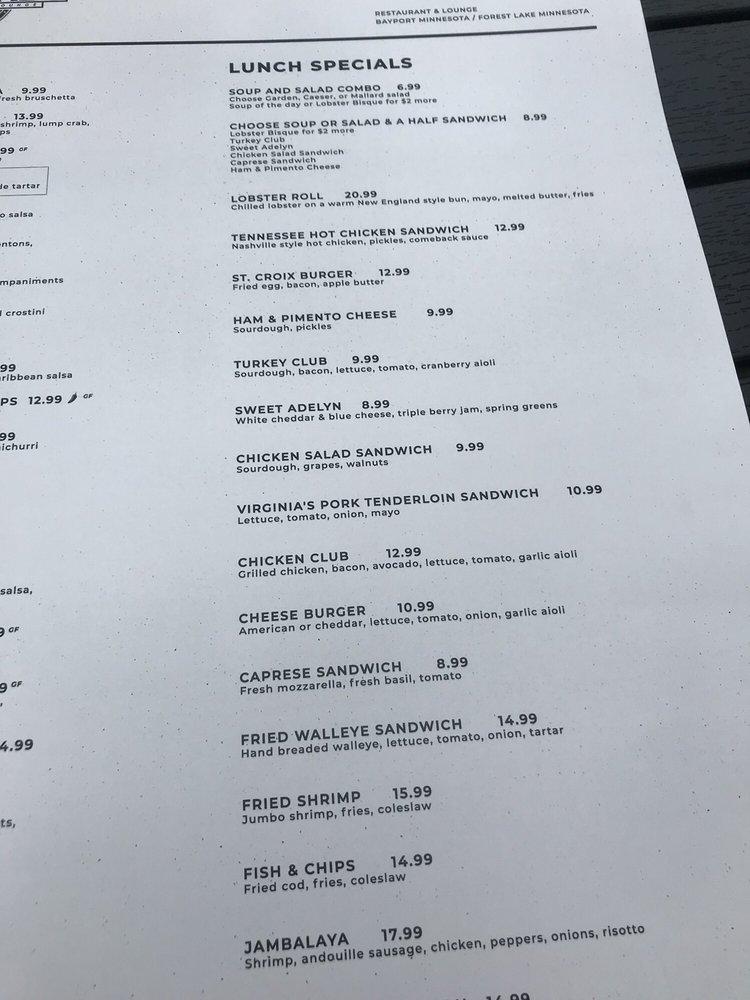 Menu at Mallards Restaurant, Forest Lake