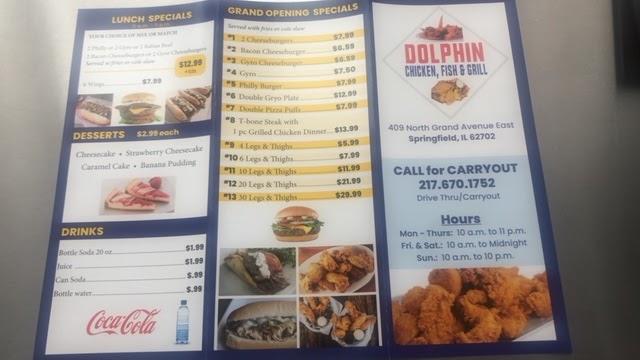 Menu at Dolphin Chicken, Fish and Grill restaurant, Springfield
