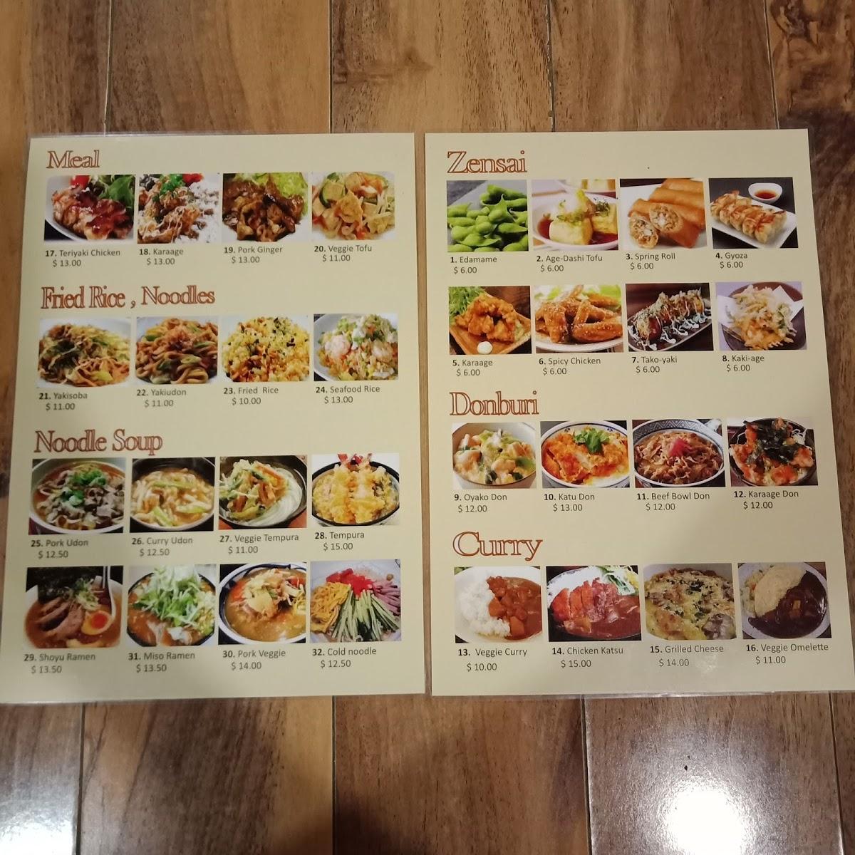 Menu at Megumi Japanese Restaurant, Surfers Paradise