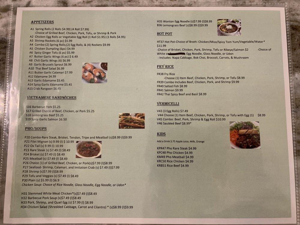 Menu at Pho Tastic & Deli restaurant, Corpus Christi