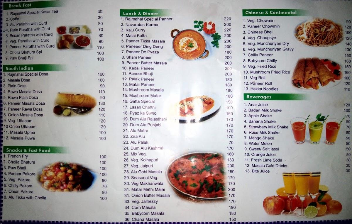 Menu at Rajmahal Restaurant, Jorhat, Gar Ali Rd
