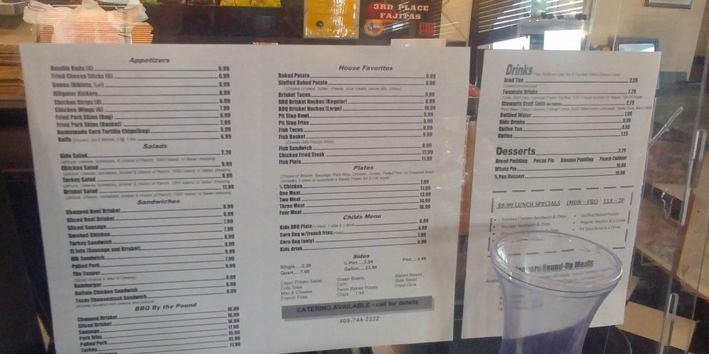 Menu at Texas Pit Stop - Galveston BBQ, Galveston