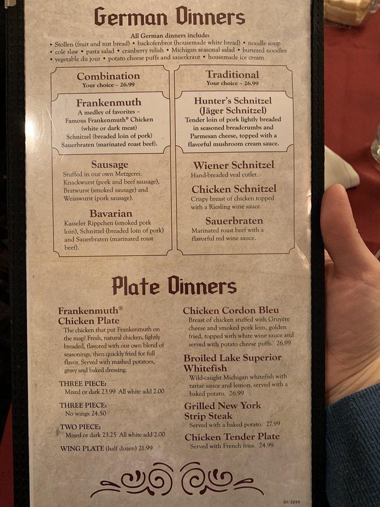 Menu at Bavarian Inn Restaurant, Frankenmuth, 713 S Main St Suite 1