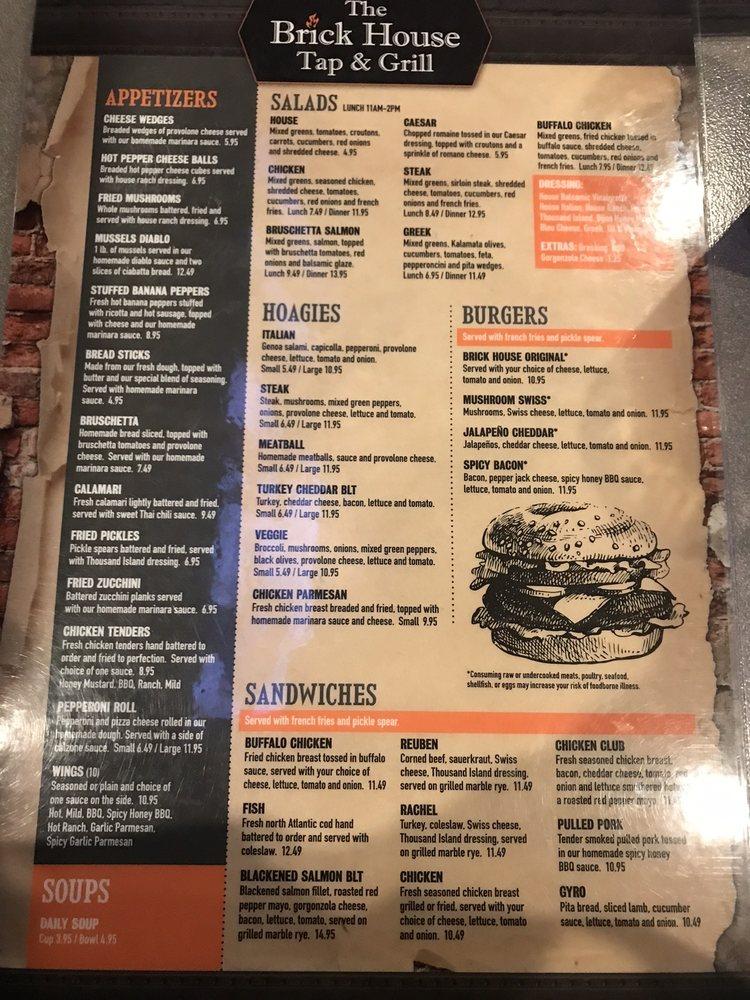 Menu at Brick House Tap & Grill pub & bar, Irwin