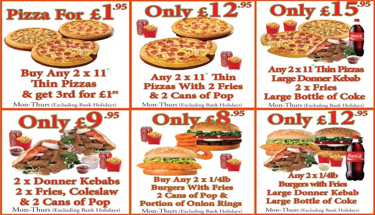 Menu at Pizza Prima fast food, Castleford