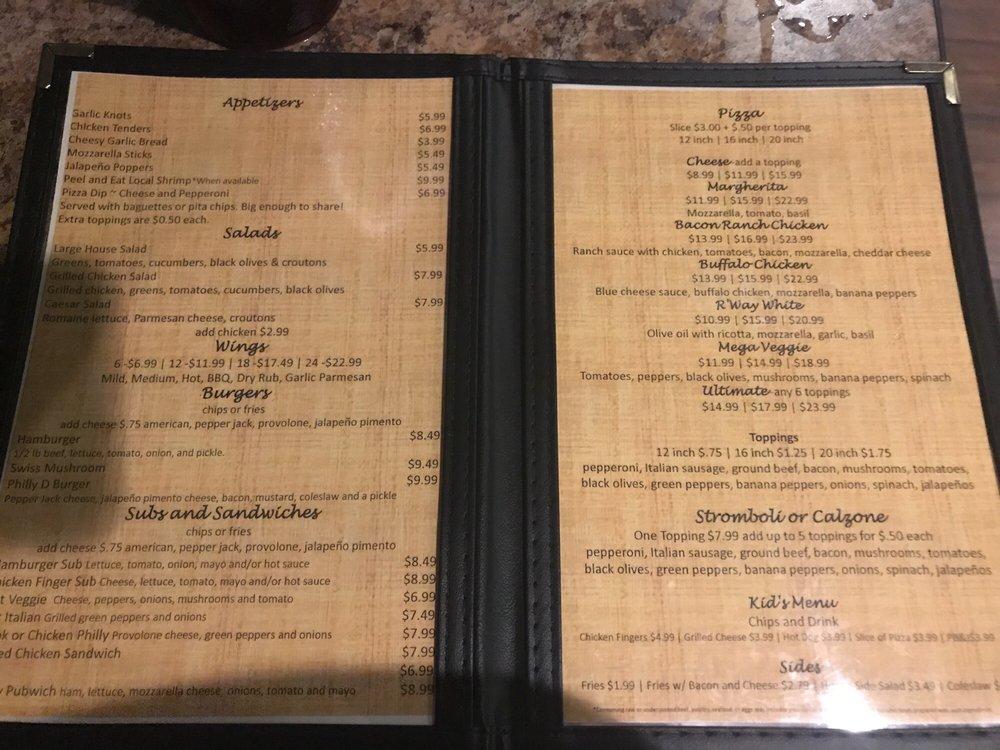 Menu at R'Way Pizza and Family Tavern pub & bar, Pawleys Island