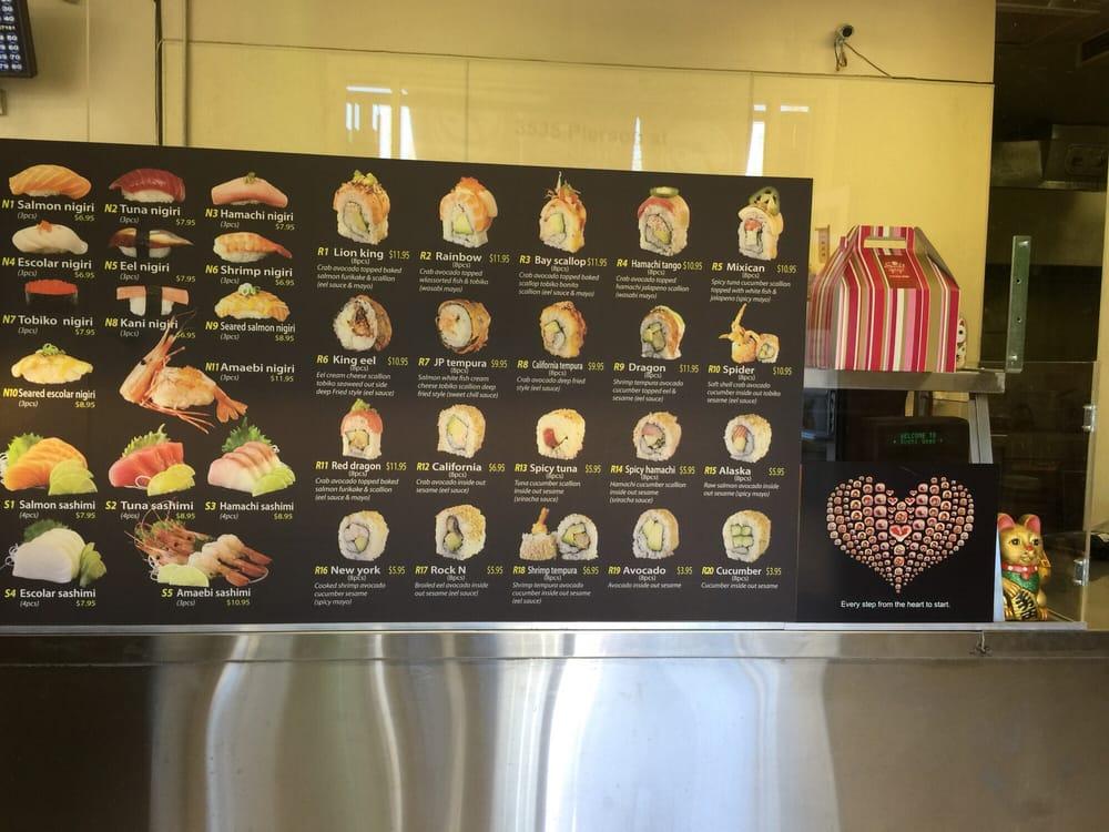 Menu at Sushi Go Go restaurant, Oakland