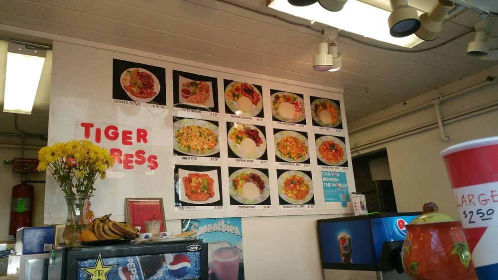 Menu at Tiger Express restaurant, Portland