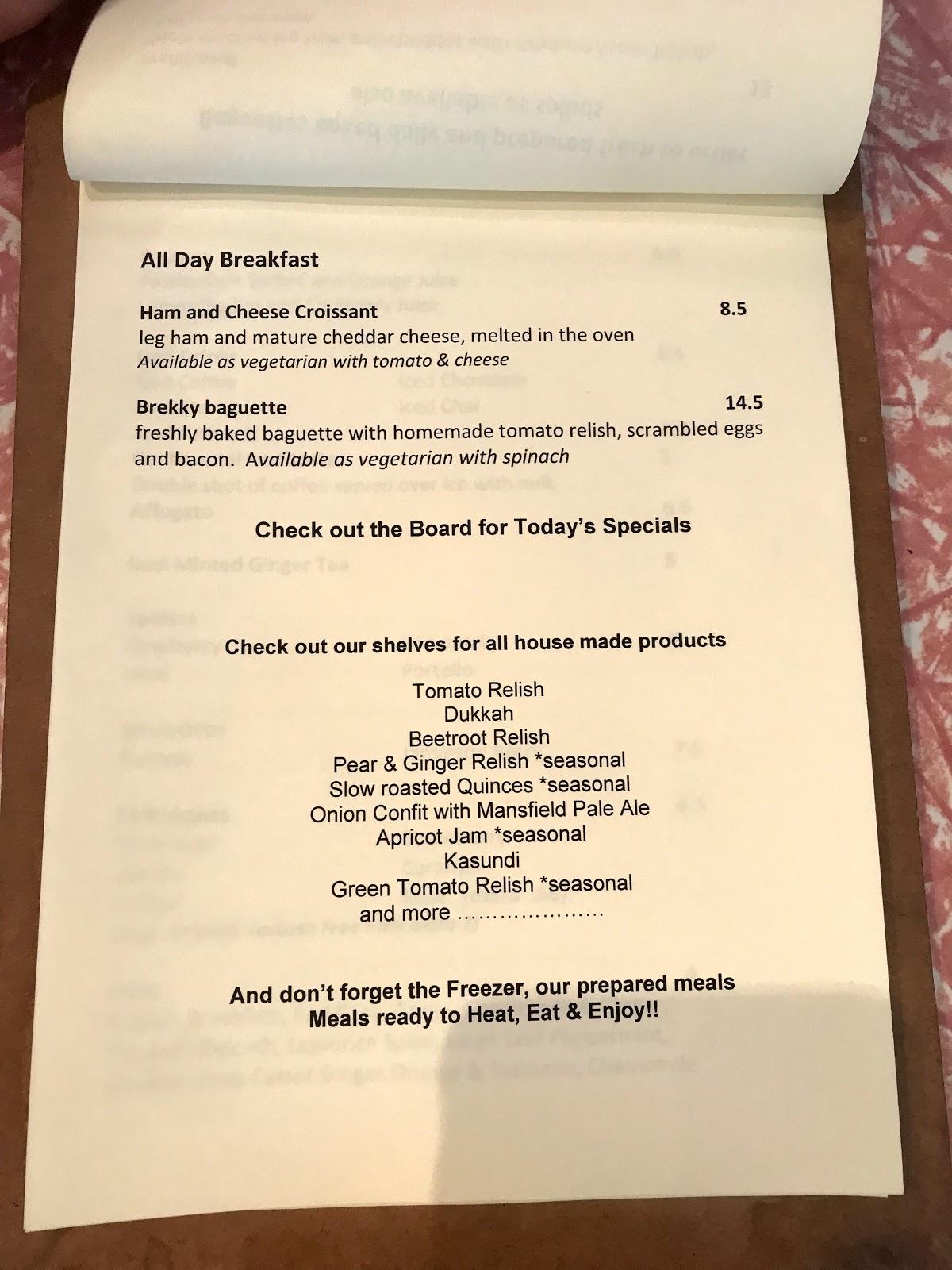 Menu at Mansfield Regional Produce Store restaurant, Mansfield