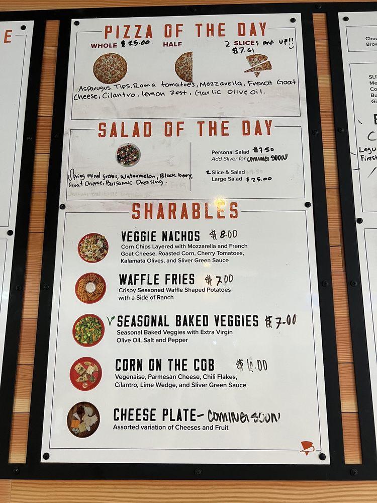 Menu at Sliver Pizzeria Danville, Danville