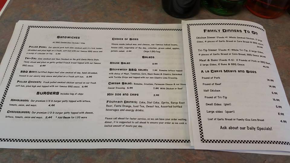 Menu at The Country Snack Shack BBQ, Priest River, Highway 2