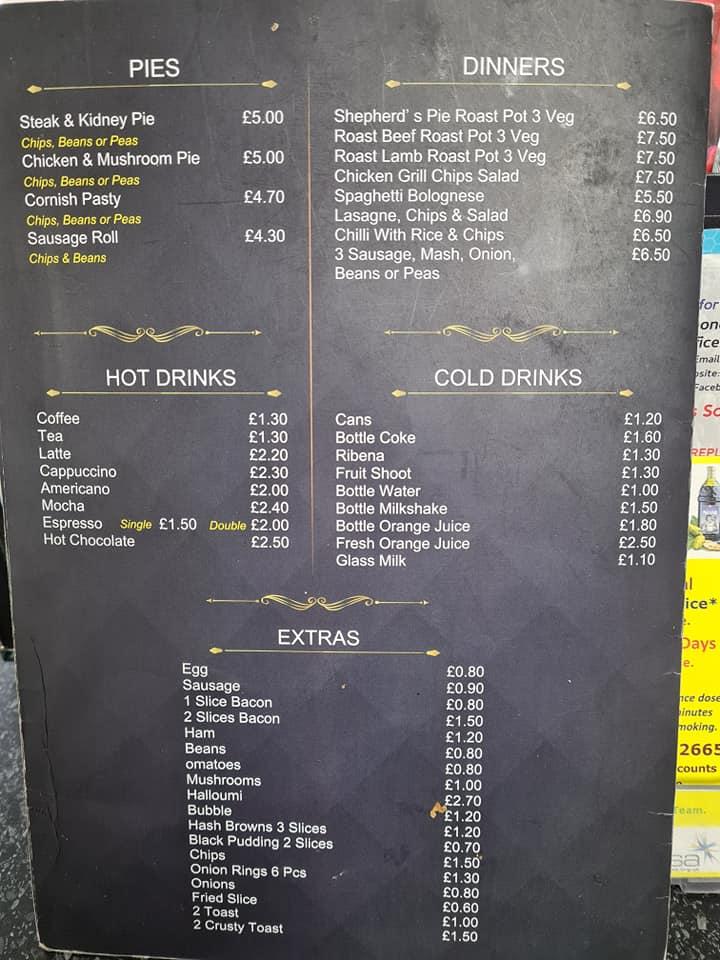 Menu at Village Cafe, Ware, 23 High St