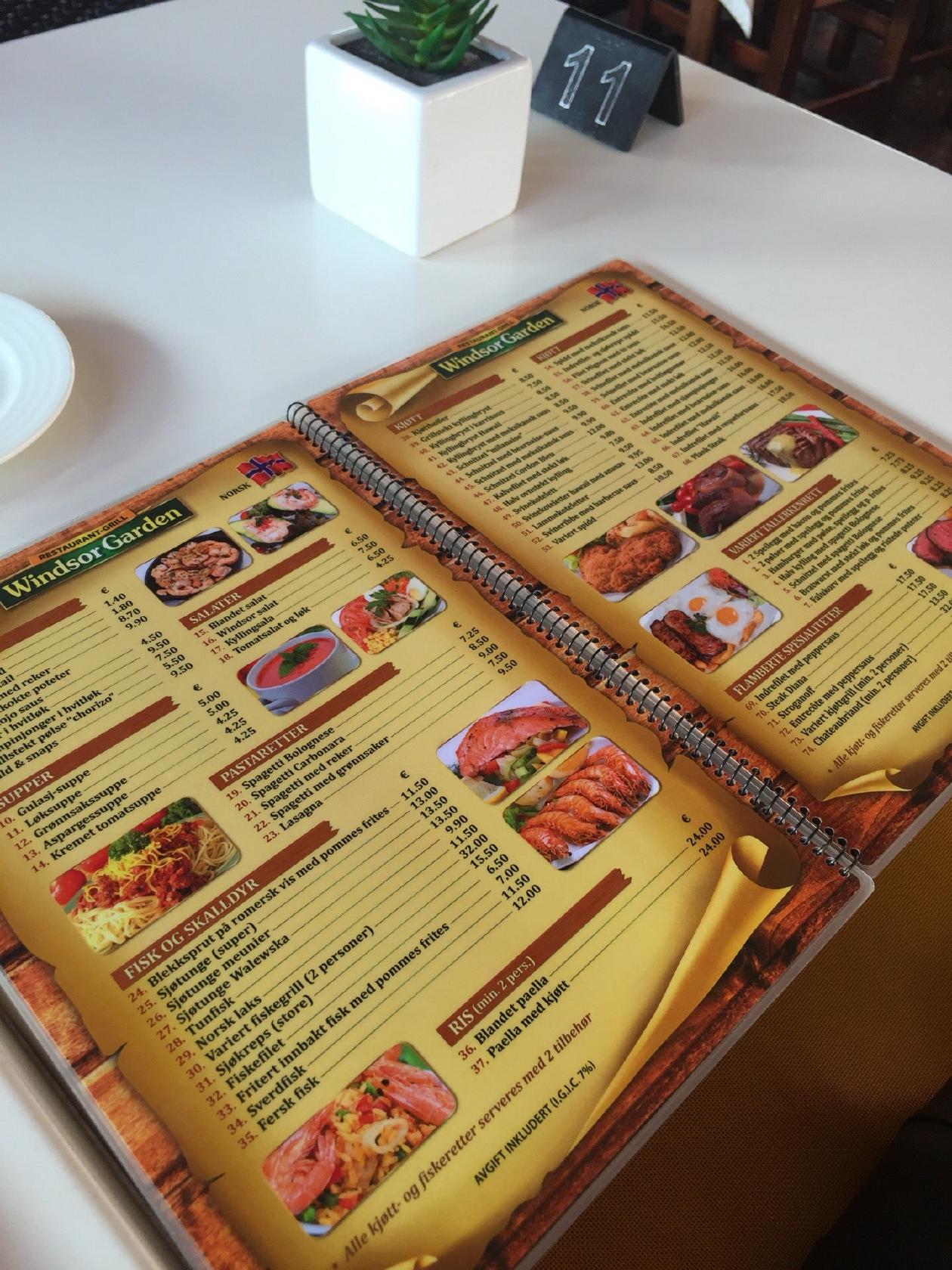 Menu at Windsor Garden Restaurant / Pizzeria, Maspalomas