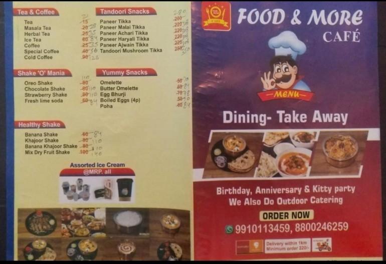 Menu at FOOD MORE 62 CAFE, Noida