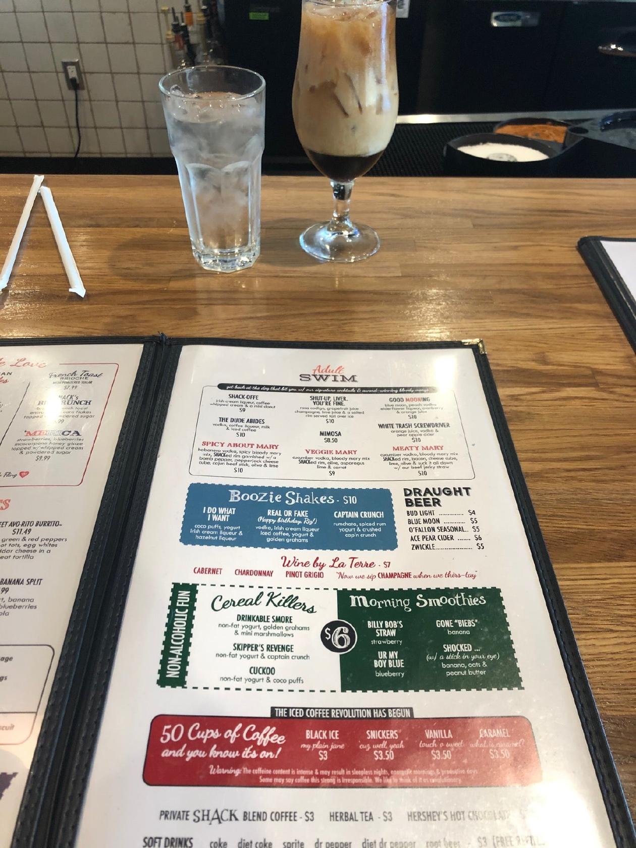 Menu at Shack Breakfast & Lunch restaurant, Overland Park, College Blvd