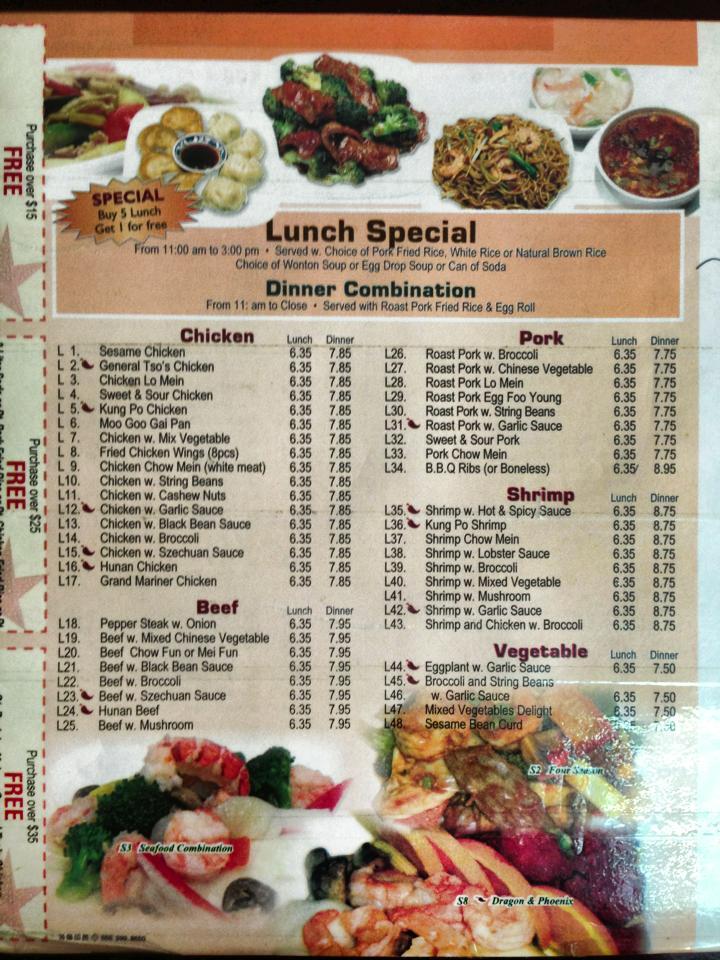 Menu at Foo Sing restaurant, New York City