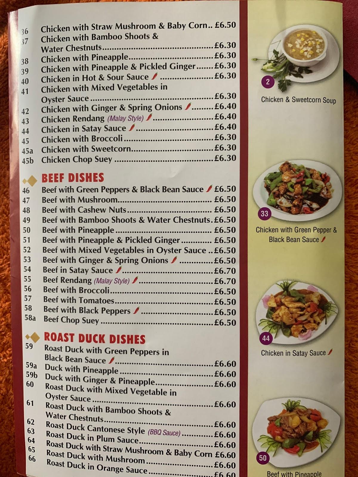 Menu at Leigh Sinton Chinese Take Away restaurant, Malvern