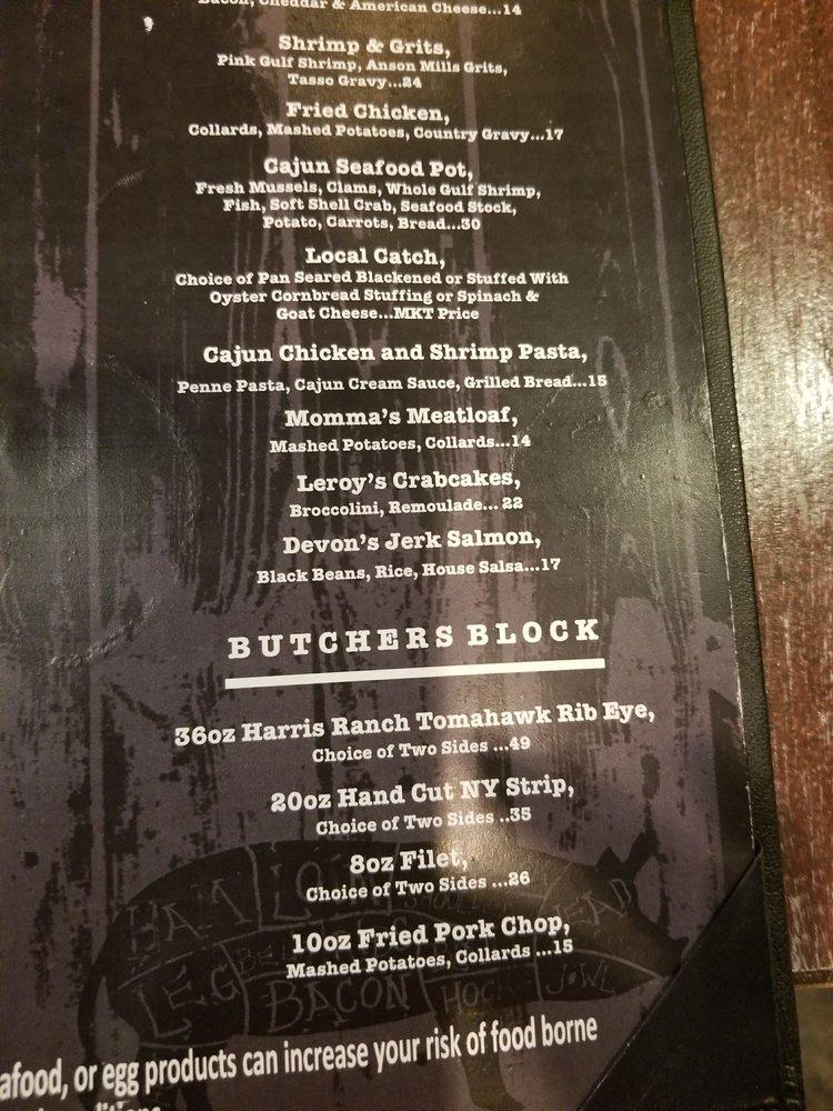 Menu at Leroy's Southern Kitchen & Bar, Punta Gorda