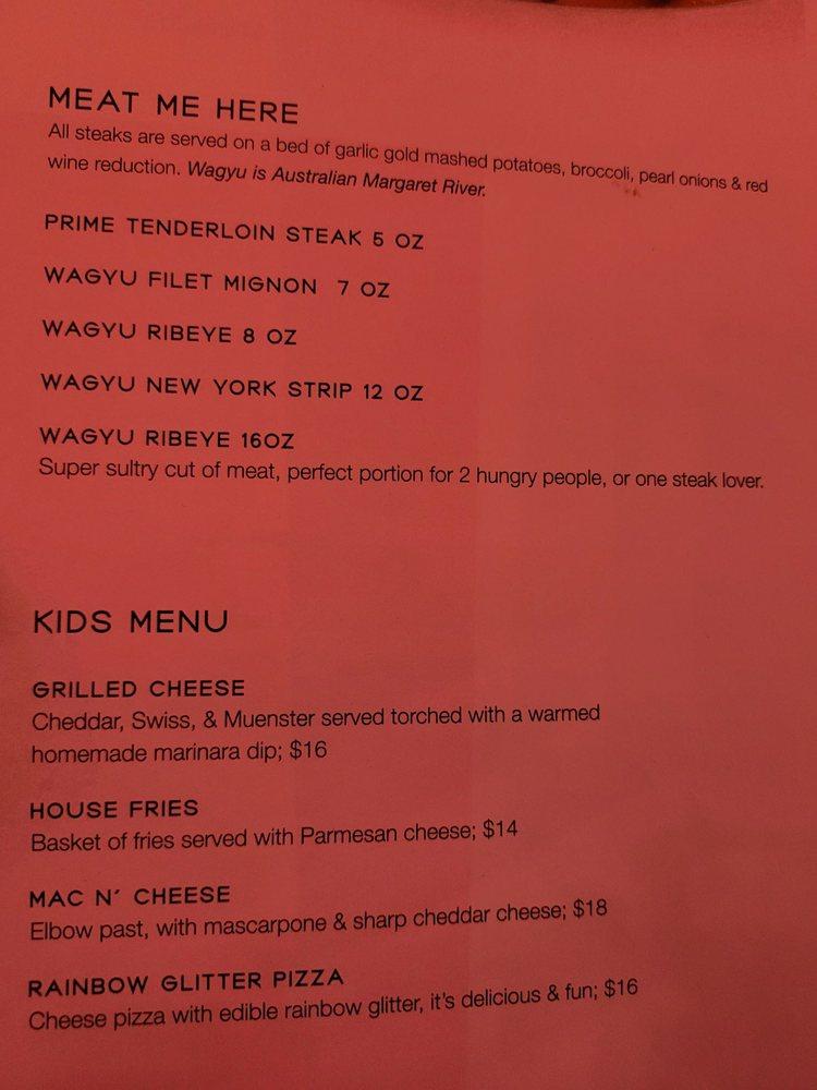Menu at Rose's Garden Bar, Calabasas