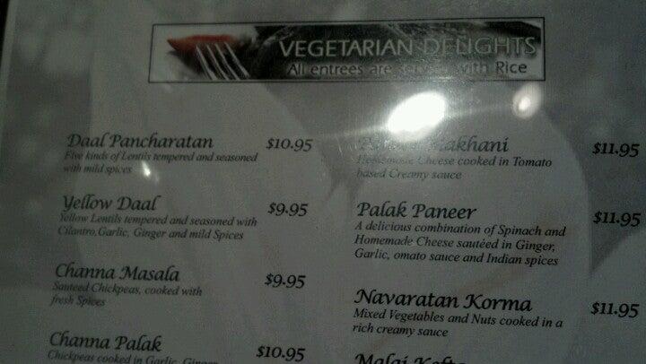 Menu at Saffron Indian Cuisine restaurant, Des Peres