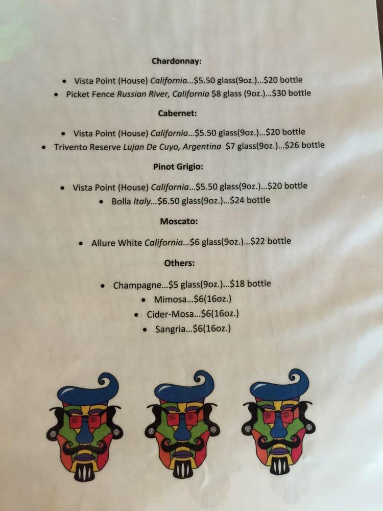 Menu at Sarbez! pub & bar, St. Augustine