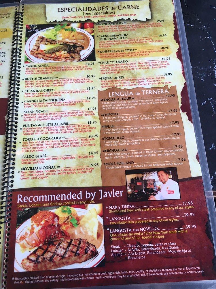 Carta del restaurante Lindo Michoacan, Henderson, 645 Carnegie St